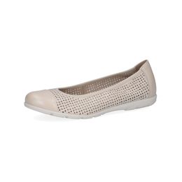 Ballerina Caprice "Caprice Ballerinas Leder", Damen, Gr. 41, beige (cream), Leder, Schuhe Ballerina