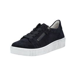 Sneaker Gabor "Gabor Sneaker Leder", Damen, Gr. 38, dunkelblau, Leder, Schuhe Sneaker