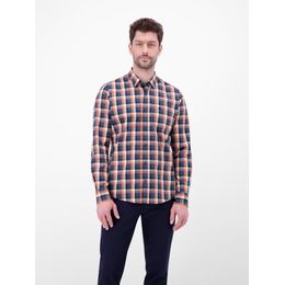 Langarmhemd Lerros "Karohemd mit Kentkragen und Brusttasche", Herren, Gr. XL, Normalgr&ouml;&szlig;en, vivid rot, 100% Baumwolle, Hemden