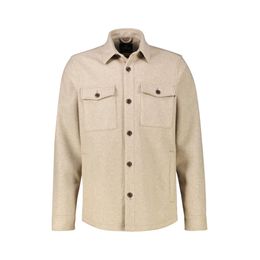 Langarmhemd Lerros "&Uuml;bergr&ouml;ssen-Hemdjacke in Wolloptik", Herren, Gr. 6XL, extraweit, foam wei&szlig;, 100% Polyester, Hemden