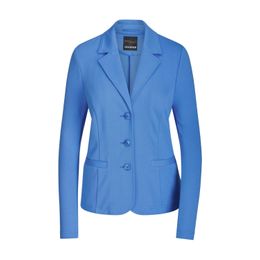 Jackenblazer GOLDNER "Kurzgr&ouml;&szlig;e Viskoseblazer mit Reverskragen", Damen, Gr. 19, blau, Obermaterial: 67% Viskose CV. 27% Polyester PES. 6% Elasthan EL., Blazer, stretchbequeme Jerseyqualit&auml;t
