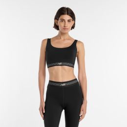 Sport-BH New Balance, Damen, Gr. M, N-Gr, schwarz (schwarz (bk)), Obermaterial: 77% Polyester, 23% Elasthan, BHs Sport-BH, f&uuml;r dynamische Workouts, mittlere Unterst&uuml;tzung