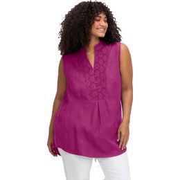 sheego by Joe Browns sheego Gro&szlig;e Gr&ouml;&szlig;en Blusentop mit Spitzenbesatz, magenta, Gr&ouml;&szlig;e 48 - Damen