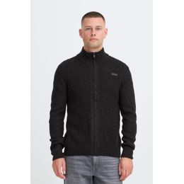 Strickjacke Blend "BHPattix", Herren, Gr. XXL, charcoal mix, Grobstrick, 100% Polyacryl, unifarben, normal normal, hoch geschlossener Ausschnitt, Rippstrickb&uuml;ndchen, Strickjacken Strickjacke, Stilvolle Strickjacke mit Stehkragen
