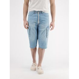 Bermudas Lerros "Long-Bermuda f&uuml;r Herren", Herren, Gr. 40, blau (light blau used wash), 99% Baumwolle, 1% Elasthan, Hosen Bermudas
