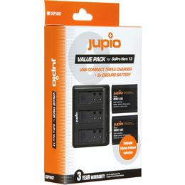 Jupio Value Pack: 2x Enduro HERO13 + USB Triple Charger