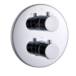 AqvaZone AqvaTherm Fertigmontageset 054565750 chrom, rund, Unterputz-Thermostatbatterie