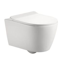AqvaZone AqvaCeramica Wand-Tiefsp&uuml;l-WC wei&szlig;, 520 x 360 mm, 3 l/4,5 l, sp&uuml;lrandlos