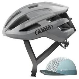 Rennradhelm Abus "POWERDOME ACE" Gr. S, grau, Helme, S Kopfumfang: 51cm - 55cm, gl&auml;nzend, unifarben