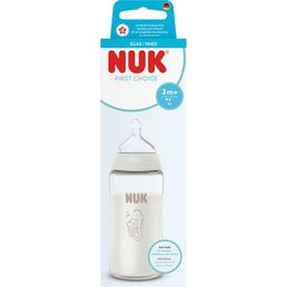 Nuk Babyflasche aus Glas First Choice wei&szlig;, ab 3 Monaten, 240 ml