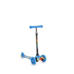 Moni Kinderroller Fidget 3 R&auml;der h&ouml;henverstellbar, PU-R&auml;der, Wasserdruck, ABEC-7 blau