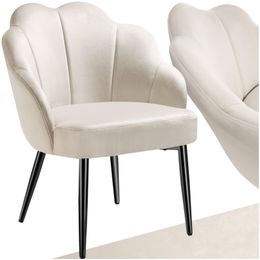 TecTake&reg; Cocktailsessel, gepolstert, mit Samtbezug, runde, pulverbeschichtete Stahlbeine, 66 x 62 x 80,5 cm