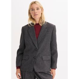 bonprix Oversize-Blazer aus feinem Viskose-Mix, grau, Gr.38, Einreihiger Blazer mit Knopfverschluss, Pattentaschen und gekn&ouml;pften Manschetten, aus Viskose