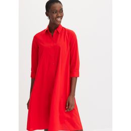bonprix Hemdblusenkleid aus griffigem Popeline, rot, Gr.38, stilvolles Hemdblusenkleid mit lockerer Passform, 61% Baumwolle