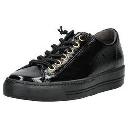 Sneaker Paul Green "Paul Green Sneaker Leder", Damen, Gr. 39, schwarz (schwarz lack), Leder, Schuhe Sneaker