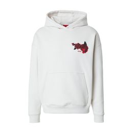 Hugo Sweatshirt 'Dagethood' Herren Gr&ouml;&szlig;e M ecru / rot / schwarz
