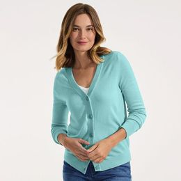 LANDS' END CashTouch Cardigan mit V-Ausschnitt, Damen,  Gr&uuml;n, Polyacryl, by Lands' End