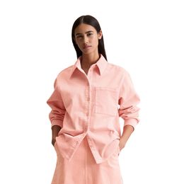 Marc O'Polo Damen Langarmbluse "aus mittelschwerem Cord-Stretch"rose powder, Gr. L, MARC O'POLO DENIM, unifarben, Obermaterial: 98% Baumwolle, 2% Elasthan, Blusen