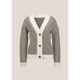 Madeleine Mode MADELEINE Damen Strickjacke "Strickjacke Cardigan aus Schurwolle mit V-Ausschnitt", schwarz, Modern, Gr. 34, Obermaterial: 100% Schurwolle WV.,