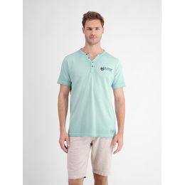 Lerros Herren Henleyshirt "Serafino f&uuml;r Herren in sportlicher Optik", blau, Gr. S, 100% Baumwolle, Shirts