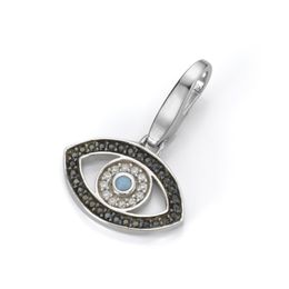 Damen Charm-Einh&auml;nger "t&uuml;rkisches Auge, Silber 925", schwarz-wei&szlig;, Giorgio Martello MILANO, Silber 925 (Sterlingsilber), Charms