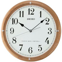 Seiko Funkwanduhr, &Oslash; 31cm, braun, Wanduhren, Quarzuhr, Wohnzimmer, Esszimmer, Arbeitszimmer, K&uuml;che