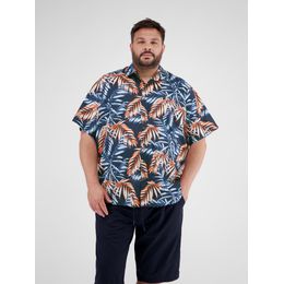 Lerros Herren Kurzarmhemd "Hawaiihemd in den Gr&ouml;&szlig;en 3XL bis 6XL", blau, Gr. 5XL, 100% Baumwolle, Hemden