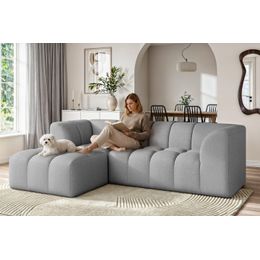 Ecksofa Home Affaire, B:255cm H:81cm T:177cm, grau, 100% Polyester, Wohnzimmer, Sofas, "TUURE L-Form, Verl&auml;ssliche Qualit&auml;t, moderne Steppung, Breite
