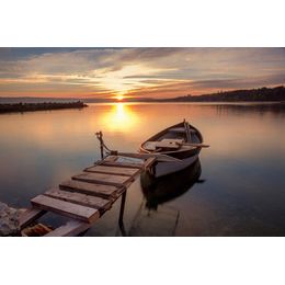 papermoon Fototapete "boot in Wasser", B/L: 2,5m x 1,86m, Bahnen: 5 Stk., bunt, Schlafzimmer, Tapeten