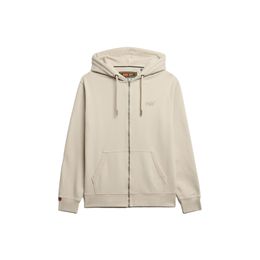 Superdry Herren Sweatshirt "Sweatjacke Essential Logo Zip Hoodie", beige, Gr. XL, Obermaterial: 72% Baumwolle CO. 28% Polyester PES., Sweatshirts