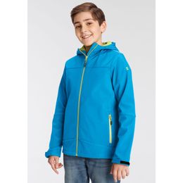 Killtec Jungen Softshelljacke "BYS SFTSHLL JCKT OT", blau, Gr. 176, Softshell, Obermaterial: 90% Polyester, 10% Elasthan. R&uuml;ckseite: 100% Polyester.