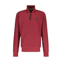 Lerros Herren Sweatshirt "Troyer-Sweatshirt in Strukturqualit&auml;t", rot, Gr. S, 100% Baumwolle, Sweatshirts