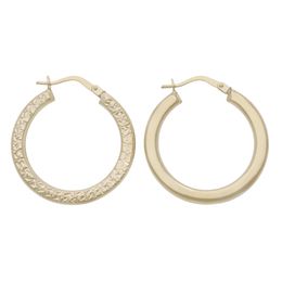 Firetti Damen Paar Creolen "Schmuck Geschenk Gold 375 Ohrschmuck Ohrringe", 25mm, Gelbgold 375gelbgoldfarben, Gelbgold 375, Ohrringe