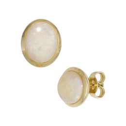Jobo Damen Paar Ohrstecker "Ohrringe oval", Gelbgold 585gelbgold 585, Gelbgold 585, Ohrringe, 585 Gold mit Opal