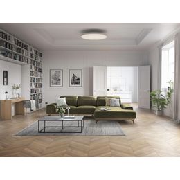 Wohnlandschaft Musterring, B:342cm T:207cm, gr&uuml;n, Sofas, "MR 2490 Ecksofa mit erstklassigem Sitzkomfort, Long-Life-Leder", Bronze-Fu&szlig;, Sitzh&ouml;he 48cm,