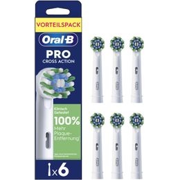 Oral-B Aufsteckb&uuml;rsten "Pro CrossAction", 6 Stk.wei&szlig;, Zahnb&uuml;rstenk&ouml;pfe, Zahnreinigung mit innovativen X-f&ouml;rmigen Borsten