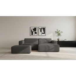 Ecksofa Inosign, B:228cm H:88cm T:159cm, grau, 100% Polyester, Wohnzimmer, Sofas, "Koa,228cm, L-Form, Modulsofa, Webstoff, Cord, Struktur, Chenille",
