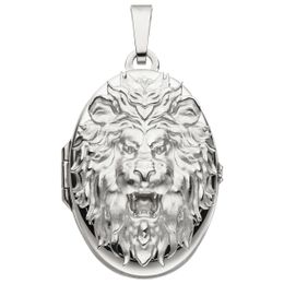 Jobo Damen Medallionanh&auml;nger "Medaillon Br&uuml;llender L&ouml;we", Silber 925 (Sterlingsilber), silber, Silber 925 (Sterlingsilber), Schmuckanh&auml;nger, 925