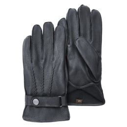 Pearlwood Herren Lederhandschuhe "Planar", schwarz, Gr. 9, unifarben, Ziegenleder, Handschuhe, Verstellbarer Lederriegel