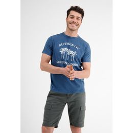 Lerros Herren T-Shirt "T-Shirt mit Frontprint", blau, Gr. S, 100% Baumwolle, Shirts