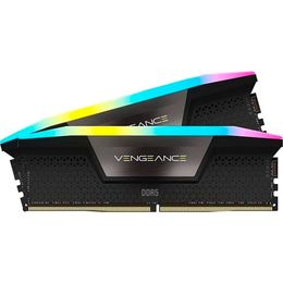 Corsair PC-Arbeitsspeicher "VENGEANCE RGB DDR5", 2 x 32 GB, schwarz, Arbeitsspeicher, RGB Beleuchtung