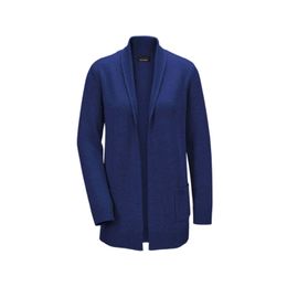 GOLDNER Damen Strickjacke "Langarm Cardigan aus Merino", blau, Gr. 38, Obermaterial: 100% Schurwolle WV., Strickjacken, Schalkragen