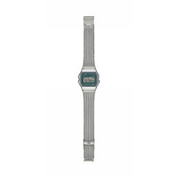 CASIO VINTAGE Damen Chronographsilberfarben, petrol, Armbanduhren, Quarzuhr, Armbanduhr, Damenuhr, Herrenuhr, Edelstahlarmband, digital