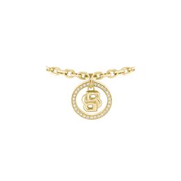 BOSS Damen Armkette "DOUBLE B DIVINE", 19cm, Edelstahlgelbgoldfarben, kristallwei&szlig;, kristallwei&szlig;, Edelstahl, Armb&auml;nder, mit Glasstein