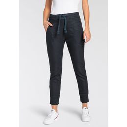 Please Jeans Damen Jogger Pants, blau, Gr. XS, Denim/Jeans, Obermaterial: 77% Baumwolle, 21% Polyester, 2% Elasthan, Hosen