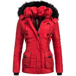 Marikoo Damen Steppjacke "Vanilla", rot, Gr. XS, Obermaterial: 100% Polyester; Futter: 100% Polyester; Kunstpelz: 100% Polyacryl, Jacken, edle