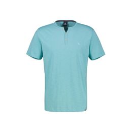 Lerros Herren Henleyshirt "Unifarbenes Serafino-Shirt in Gro&szlig;en Gr&ouml;&szlig;en", blau, Gr. 5XL, 100% Baumwolle, Shirts