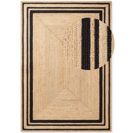 Teppich Hanse Home, B:160cm H:7mm L:230cmnatur, gold, schwarz, Jute, Wohnzimmer, Teppiche, "Looma Juteteppich", Handgewebt, Jute Naturteppich, Boho,