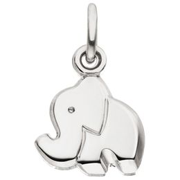 Kettenanh&auml;nger Jobo "Kleiner Anh&auml;nger Elefant 11 mm", silber 925, Schmuckanh&auml;nger, Damen, Silber 925 (Sterlingsilber), Kettenanh&auml;nger, 925 Silber rhodiniert