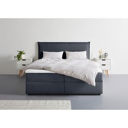 Boxbett s.Oliver, B:178cm L:206cmdenim, blau, Komplettbetten, "Alissia inkl. Bettkasten und Topper- frei im Raum stellbar", wahlweise mit Bonnell-
